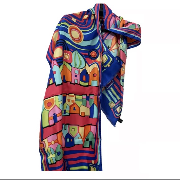 frey wille | Accessories | Moving Sale Colorful Frey Wille Silk Scarf ...